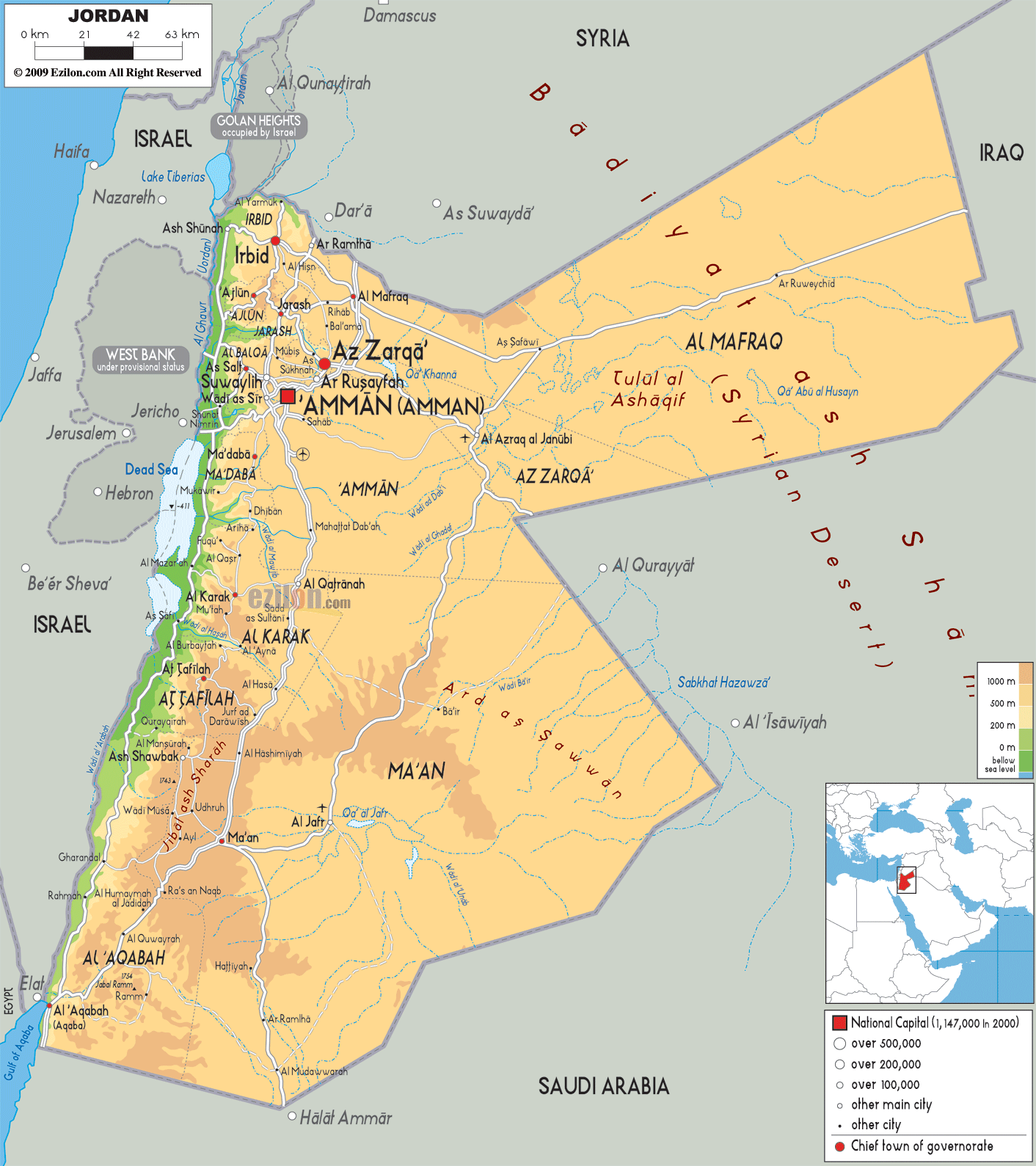Detailed Political Map Of Jordan Ezilon Maps Images Detailed Political Map Of Jordan Ezilon Maps Images