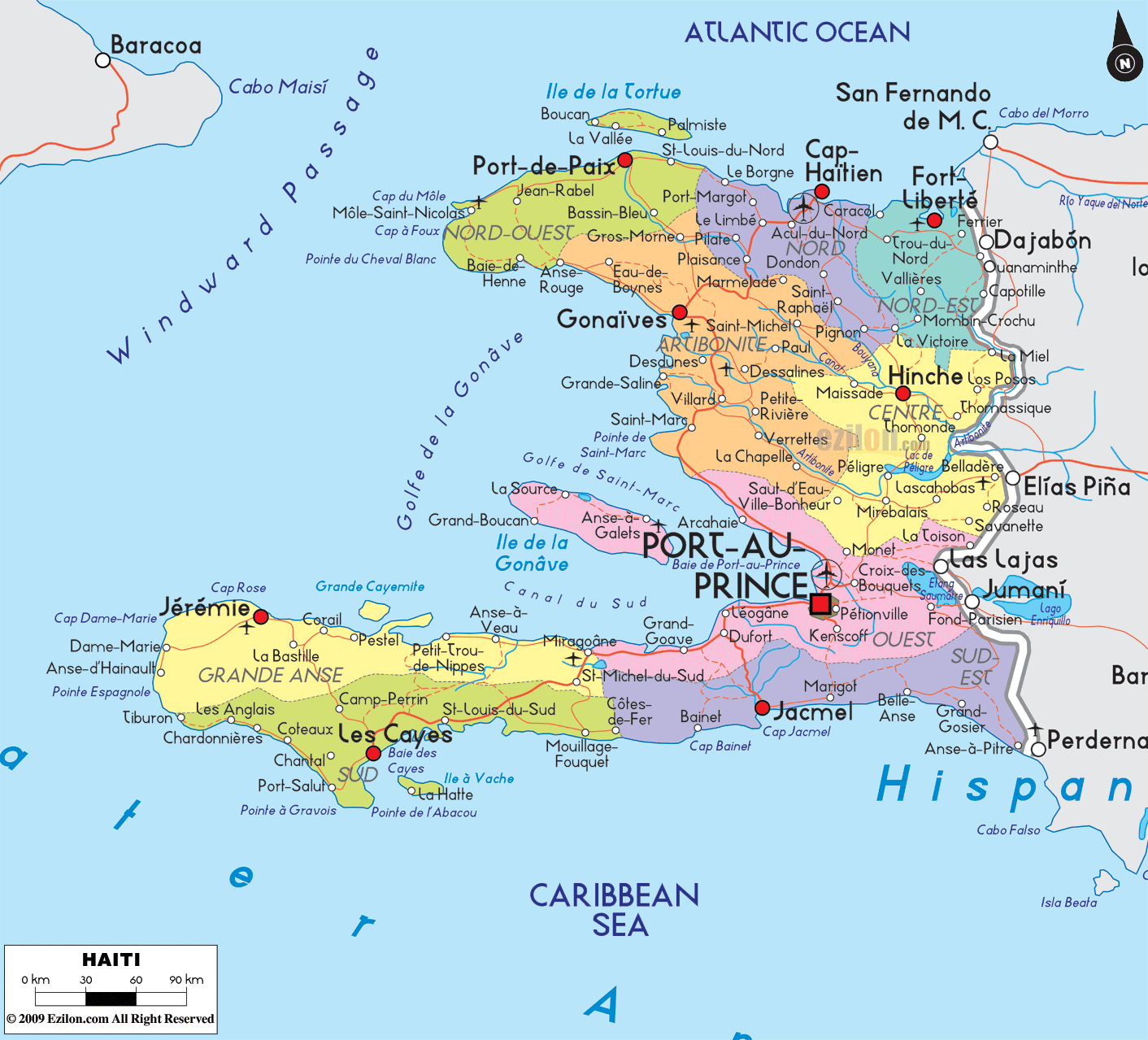 Detailed Political Map Of Haiti Ezilon Maps Detailed Political Map Of Haiti Ezilon Maps