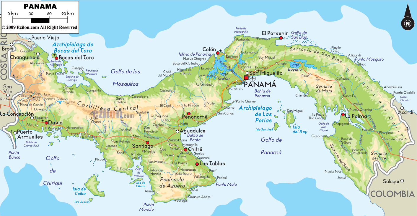 Panama Carte G ographique Carte MICHELIN Panama LFPT