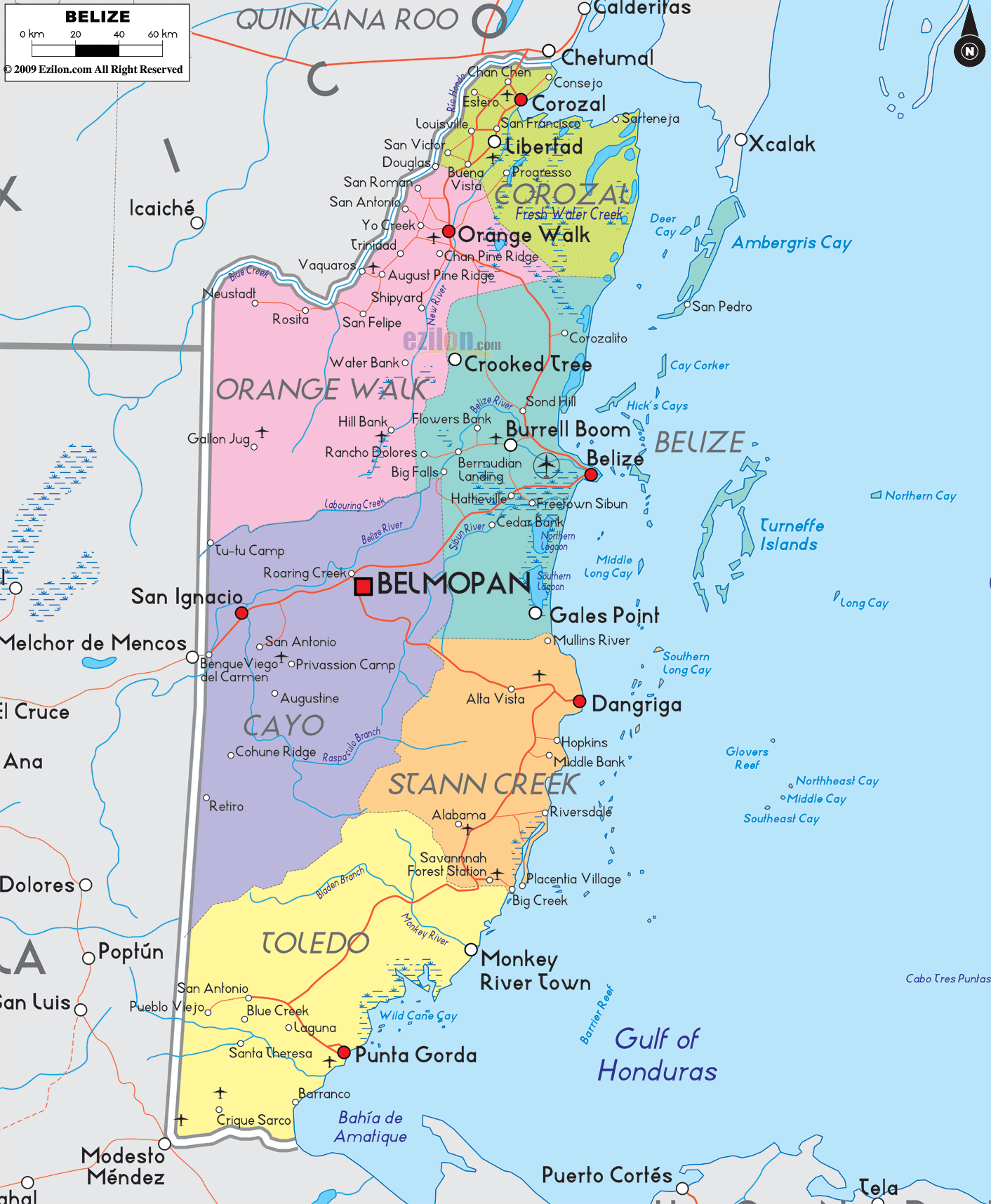 Belize Geographical Map Belize Geographical Map