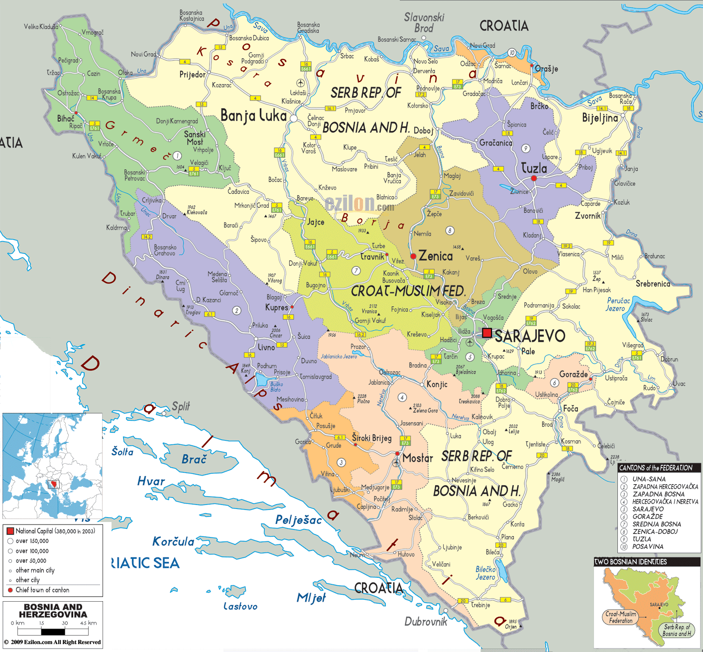 Map Of Bosnia And Herzegovina Detailed Bosnia And Herzegovina Map Map Of Bosnia And Herzegovina Detailed Bosnia And Herzegovina Map