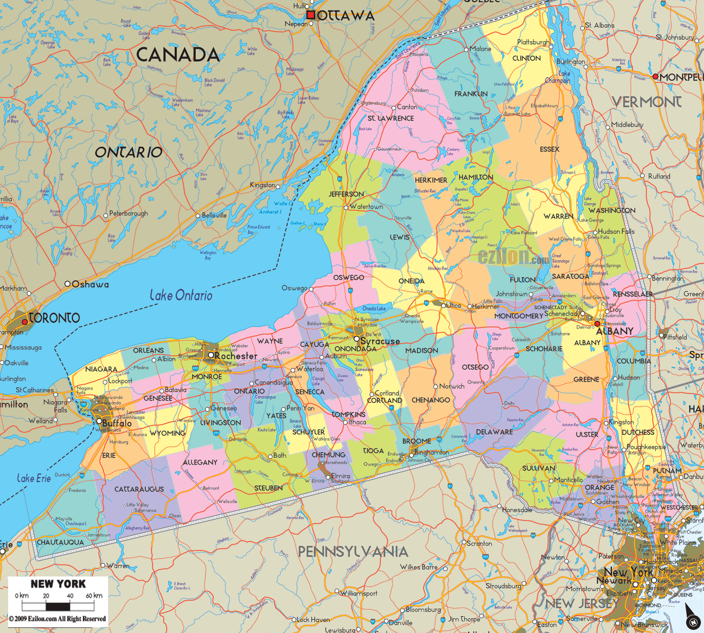 Map Of New York State New York State Map With Cities Counties And Map Of New York State New York State Map With Cities Counties And